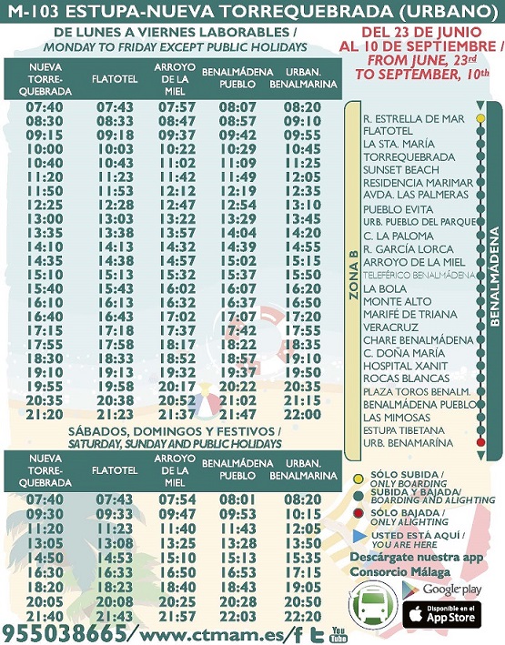 New Benalmádena night bus route and reinforcements of its urban bus ...